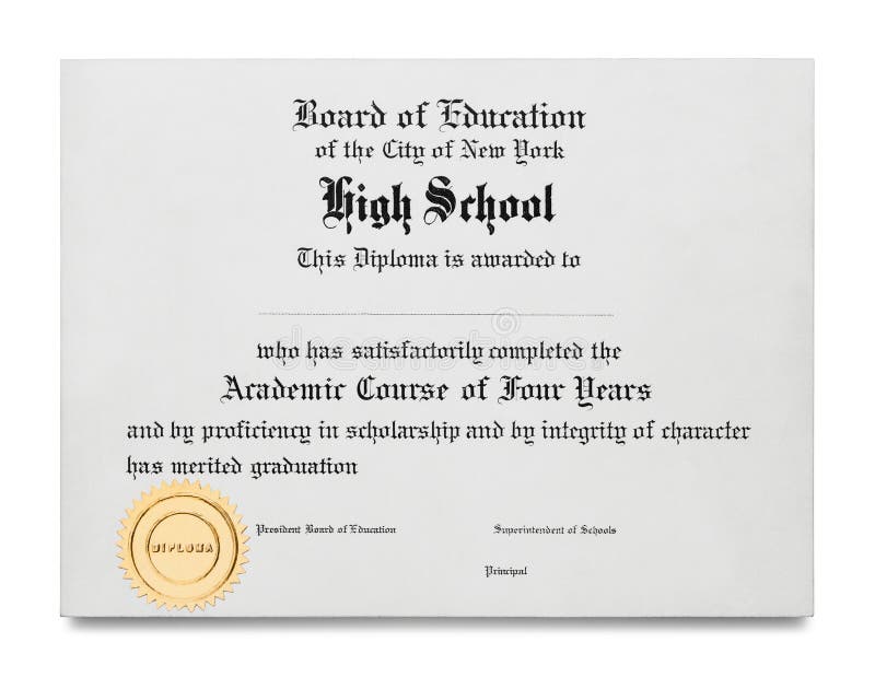 High School Diploma stock image. Image of seal, achievement - 214765499