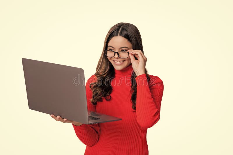 High School Education of Girl Studying through Online Elearning Having ...