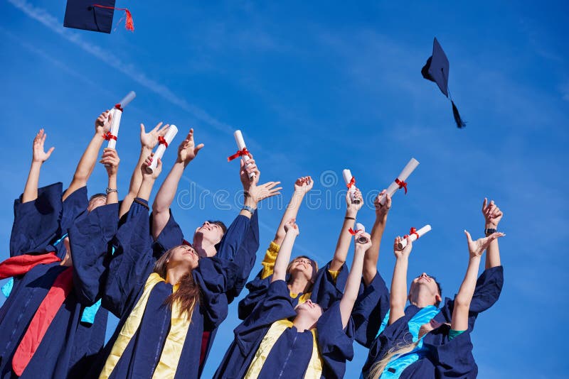 High School Graduates Students Stock Image - Image of masters, outdoors ...
