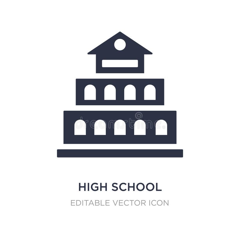 High School Icon on White Background. Simple Element Illustration from ...