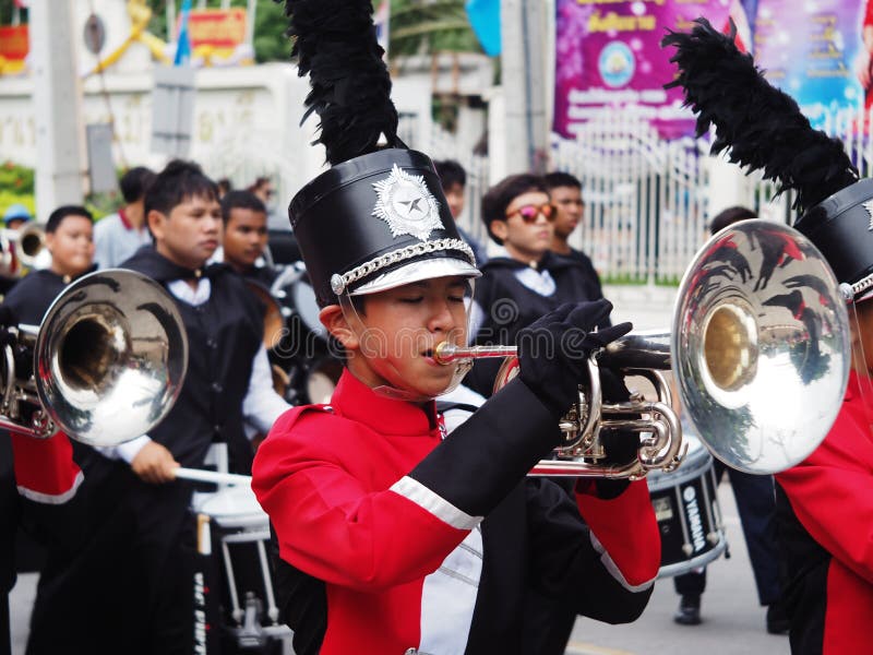High school marching band editorial photography. Image of procession ...