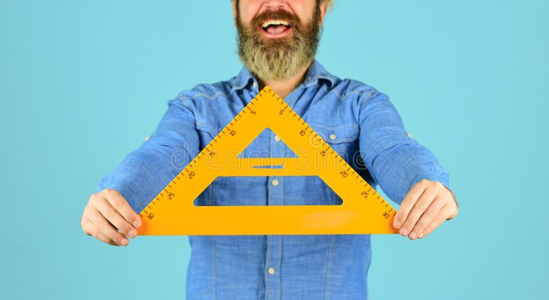 High School. School Teacher Use Triangle. Math and Geometry Subject ...