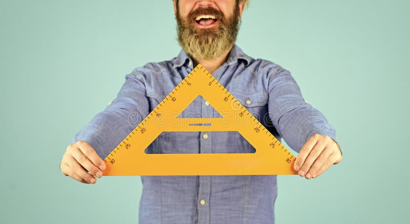 High School. School Teacher Use Triangle. Math and Geometry Subject ...