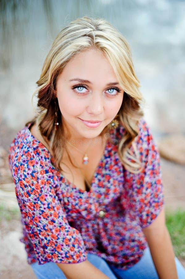 High School Senior Close Up Smiling Face Stock Image - Image of ...