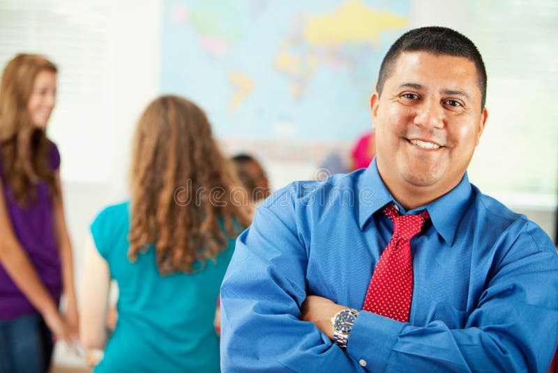 Mature Male Student Raising Hand in Class Stock Photo - Image of ...