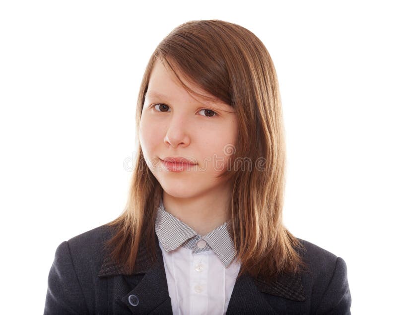 Smug Teen Girl Posing for a Selfie Sitting on the Stairs Stock Photo ...