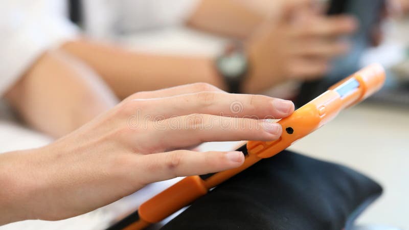 Students Using Digital Technology in the Classroom. Stock Image - Image ...