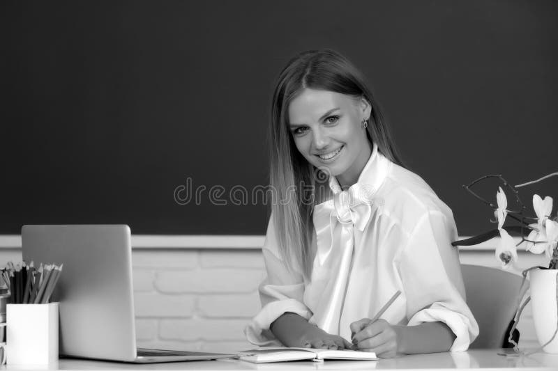 High School Student Writing, Learning English or Mathematics in Class ...