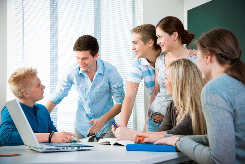 Busy students in class stock image. Image of learn, exam - 21284241
