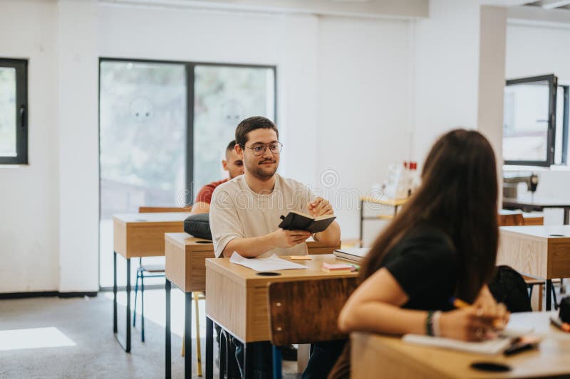 High School Students Actively Engaged in a Classroom Discussion Stock ...