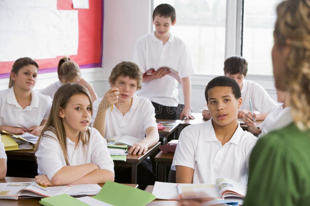 High School Students in Class Stock Image - Image of aloud, horizontal ...