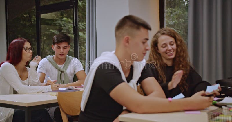 High School Students Taking Exam: Professor Offers Help and Guidance in ...