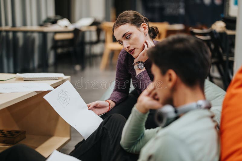 High School Students Collaborating in a Modern Study Environment Stock ...