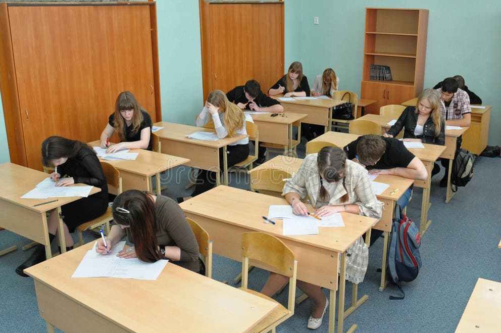 High School Students Decide a Test Task Editorial Stock Image - Image ...
