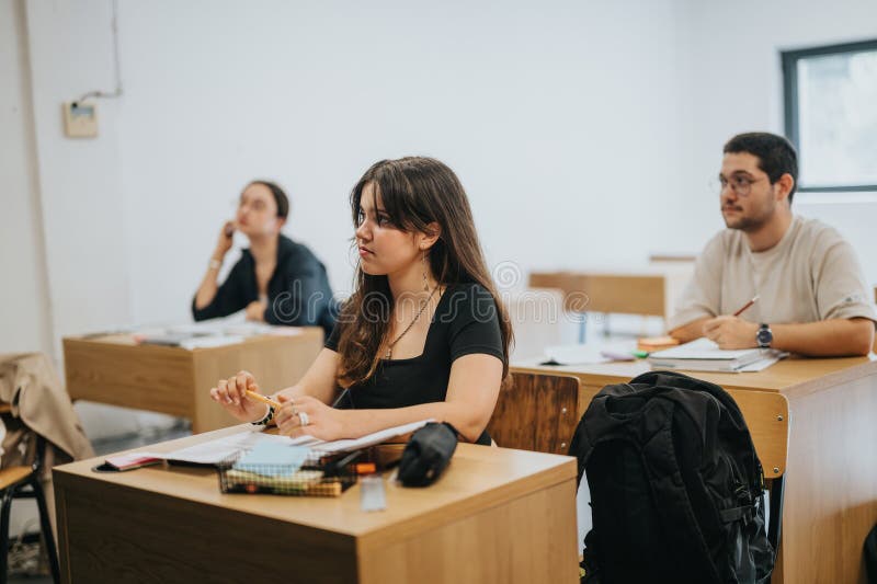 High School Students Attentively Listening during Classroom Lecture ...