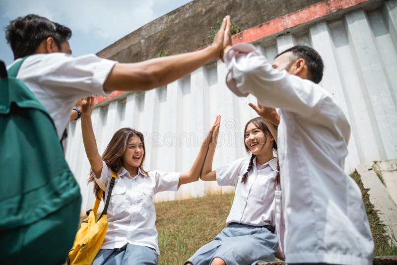 High School Students Form a Symbol of Unity Stock Image - Image of ...