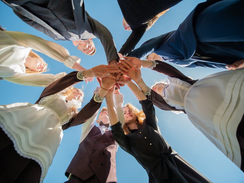 High School Students Join Hands in a Sign of Strong Friendship and ...