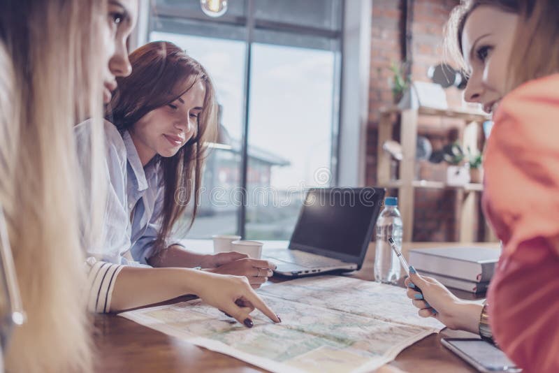High-school Students Preparing Homework Together Sitting at Table Stock ...