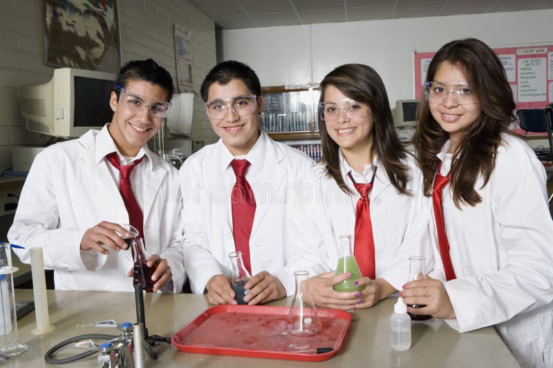 High School Students in Science Laboratory Stock Photo - Image of ...