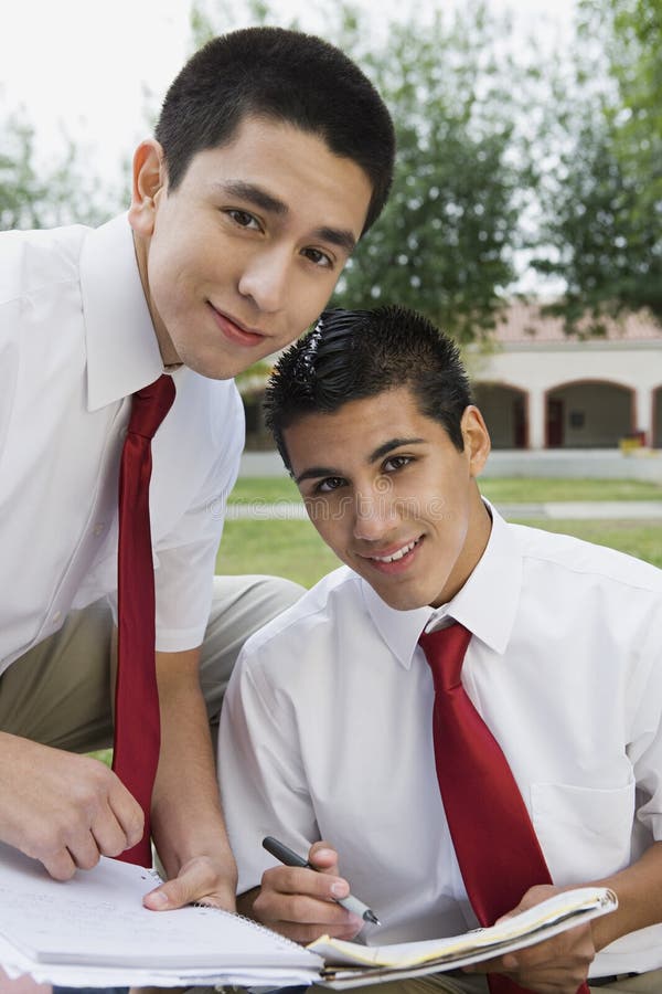 High School Students Studying Together Stock Photo - Image of holding ...