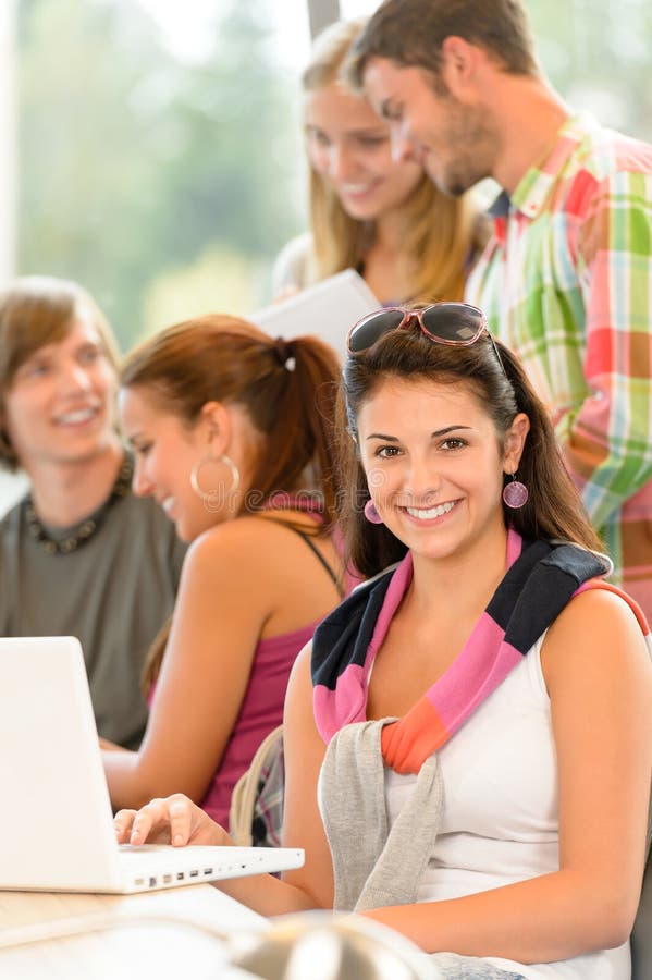 High-school Study Group Learning in Library Class Stock Photo - Image ...