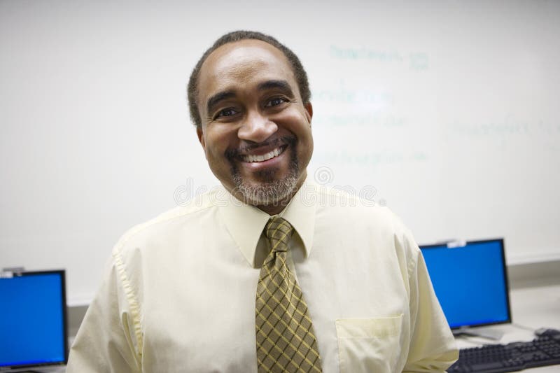 High School Teacher in Computer Lab Stock Image - Image of computer ...