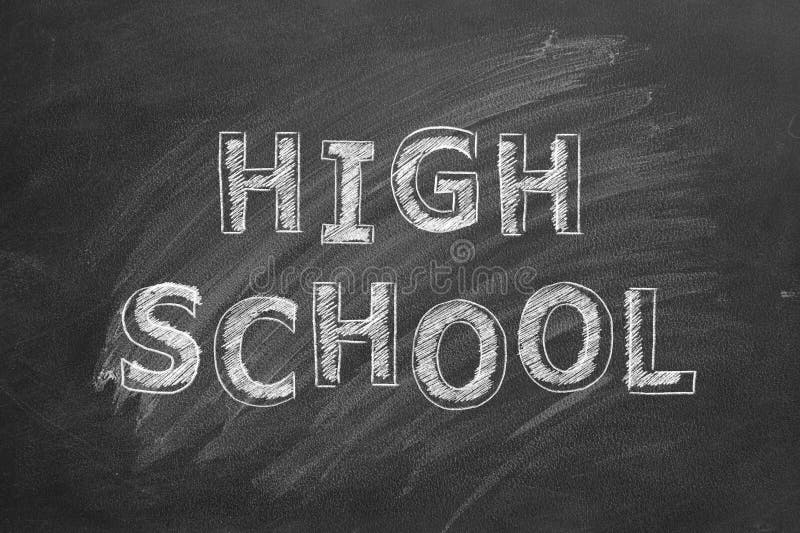 High School. Text on Blackboard Stock Illustration - Illustration of ...