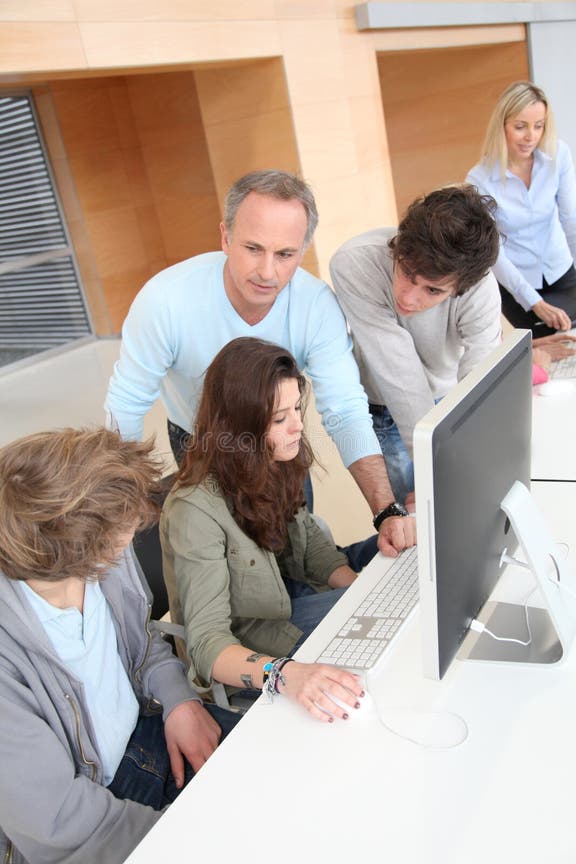 High-schoolers in Computer Training Stock Photo - Image of teens ...