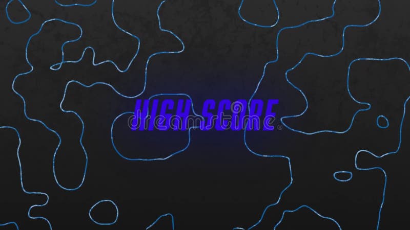 High Score Animation Over Abstract Blue Line Patterns on Dark ...