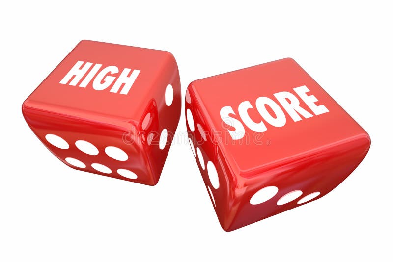 High Score Record Win Game Dice Words Stock Illustration - Illustration ...