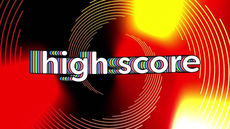 High Score Text Animation Over Colorful Abstract Background with ...