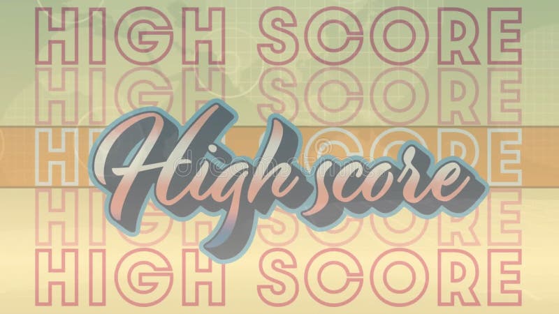 High Score Text Animation with Repeating Background Pattern Stock Video ...