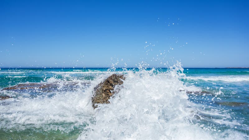 High Sea Wave with Foam and Spray Stock Photo - Image of high, greece ...