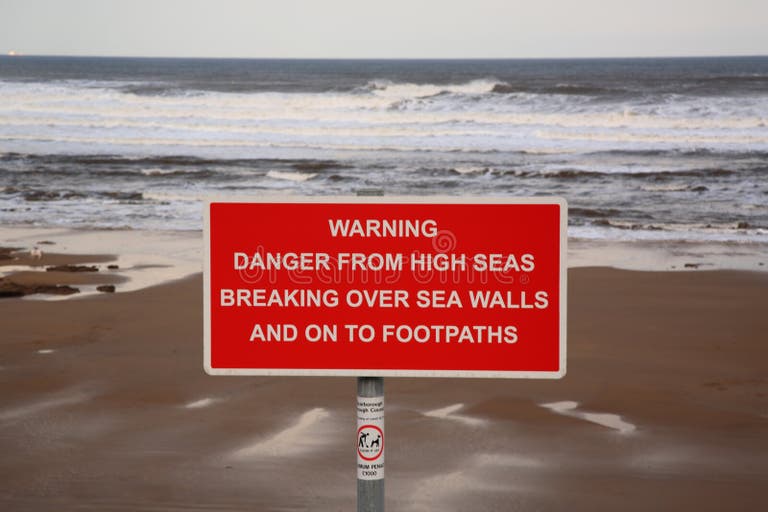 High Seas Warning Sign stock image. Image of sign, danger - 17662175