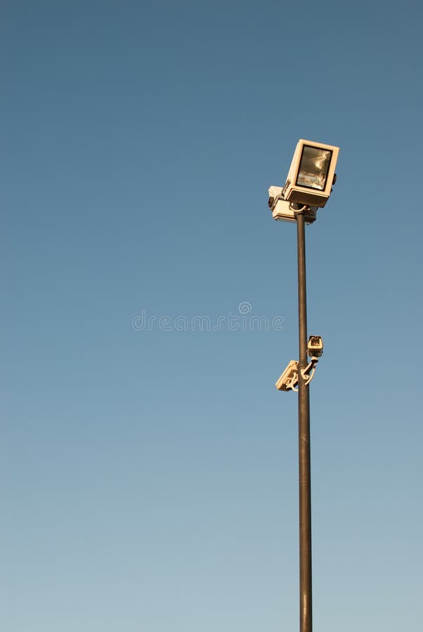 High Security Lights and Camera Stock Photo - Image of blue, camera ...