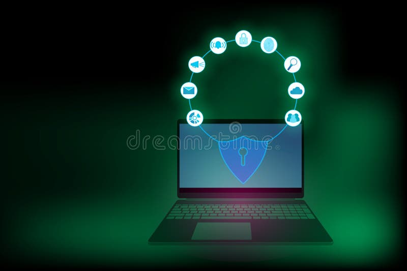 Cyber High Security and Protect from Virus and Hacker. Stock Image ...