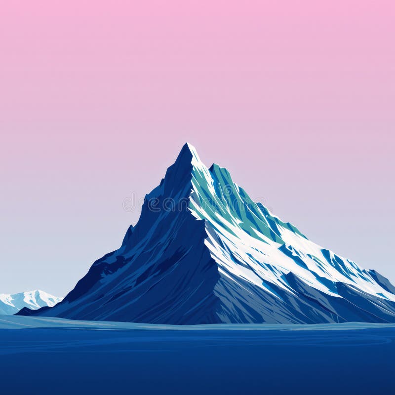High Snowy Mountain with Sharp Peak. AI Generation Stock Image - Image ...