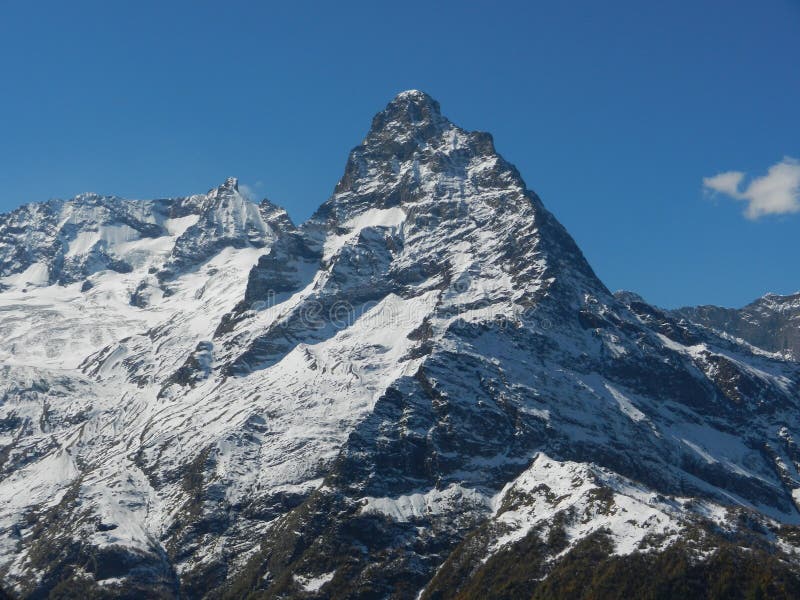 High Sharp Mountain Peaks From Plane Beautiful View. Fantastic Dreamy ...
