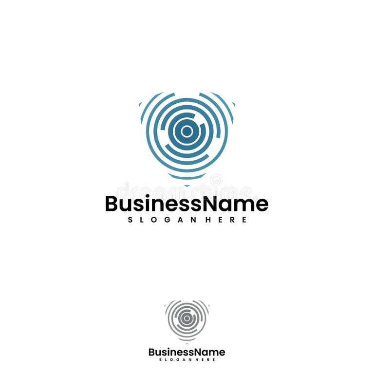 High Shield Security Scanner Logo Company Design Template Stock ...