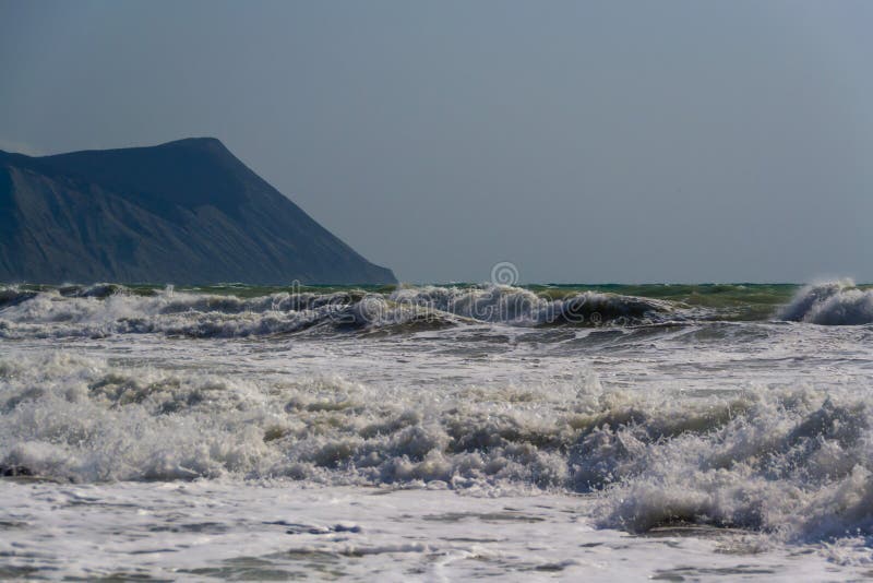 High shore. stock image. Image of coast, water, spray - 38852589