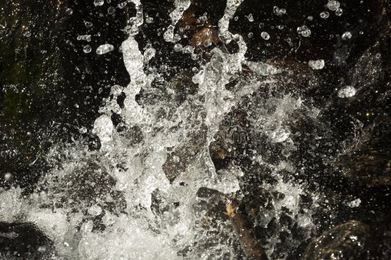 High Shutter Speed Reveals Patterns in a Splashing Waterfall Stock ...