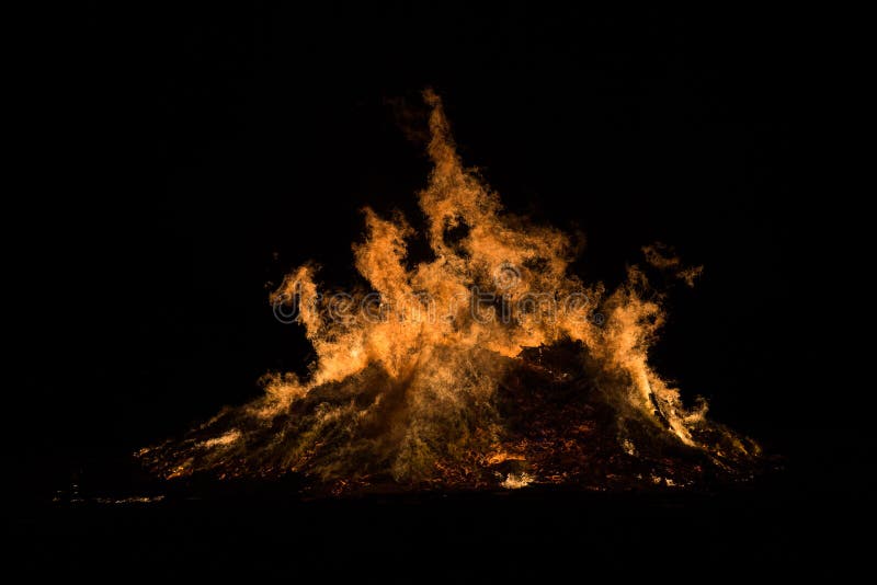 Bonfire Triangle stock photo. Image of night, engulfed - 102278340