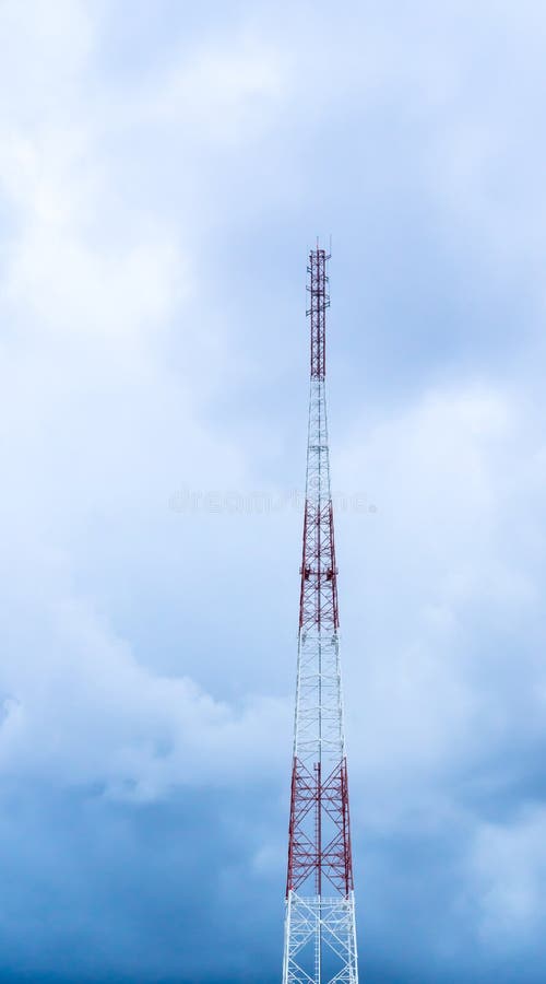 High Signal Pole in Blue Sky Stock Image - Image of high, blue: 95841309