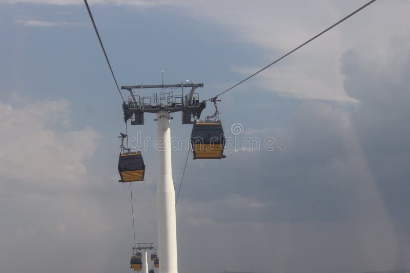 Teleferic in the sky stock image. Image of beauty, high - 158349221