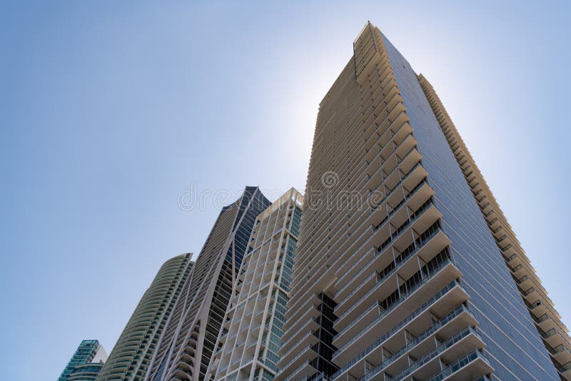High Skyscraper Architectural Building on Blue Sky. Skyscraper ...