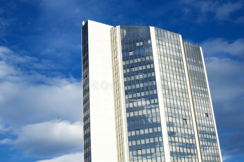 High Skyscraper with Glass Windows Stock Photo - Image of estate ...