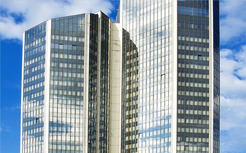 High Skyscraper with Glass Windows Stock Photo - Image of office, blue ...