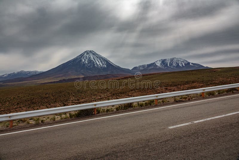 Road in the Atacama Desert, Chile Stock Photo - Image of world, volcano ...