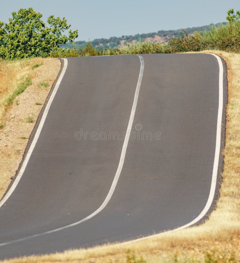 High Slope Ascending Road Gradient Change Countryside Stock Image ...