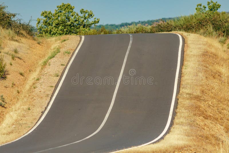 High Slope Ascending Road Gradient Change Countryside Stock Image ...